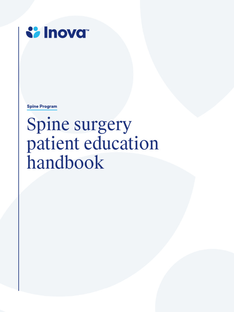 Inova Spine Surgery Patient Handbook | PDF | Vertebral Column | Surgery