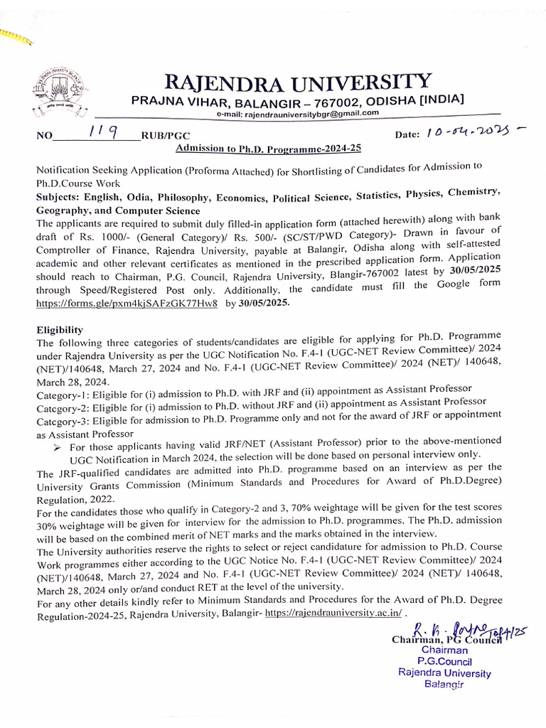 Ph D Admission Application Form Pdf