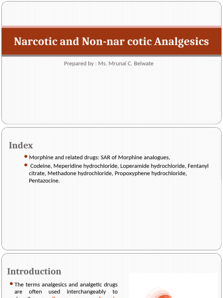 Narcotic and Non-Narcotic Analgesics | PDF | Opioid | Naloxone