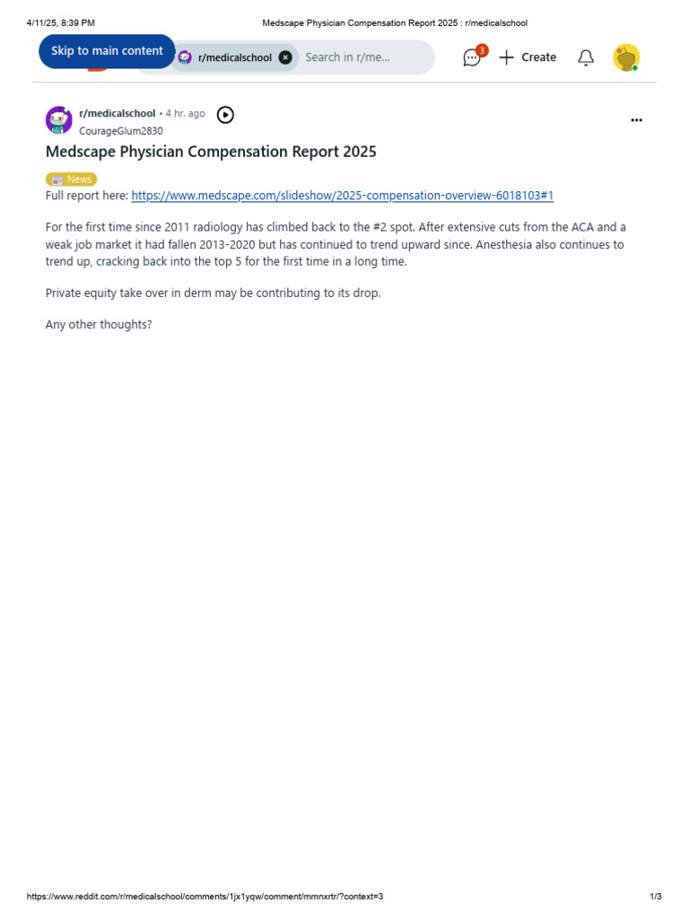 Medscape Physician Compensation Report 2025 - R - Medicalschool2 | PDF ...