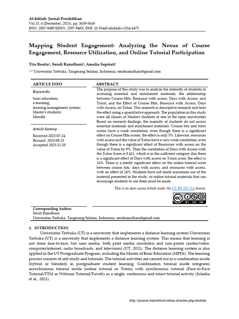 Mapping Student Engagement, Analyzing The Nexus Od Course Engagement ...