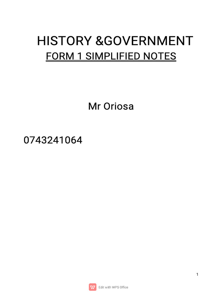 History and Government Simplified Notes | PDF