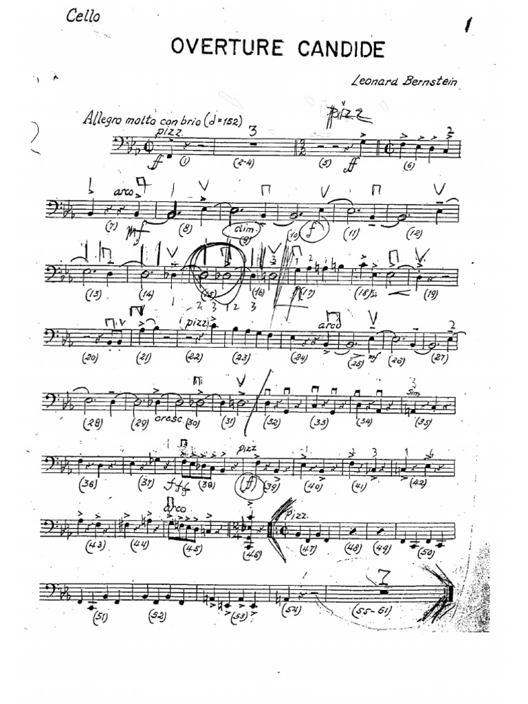 Bernstein - Candide Overture (Cello) | PDF