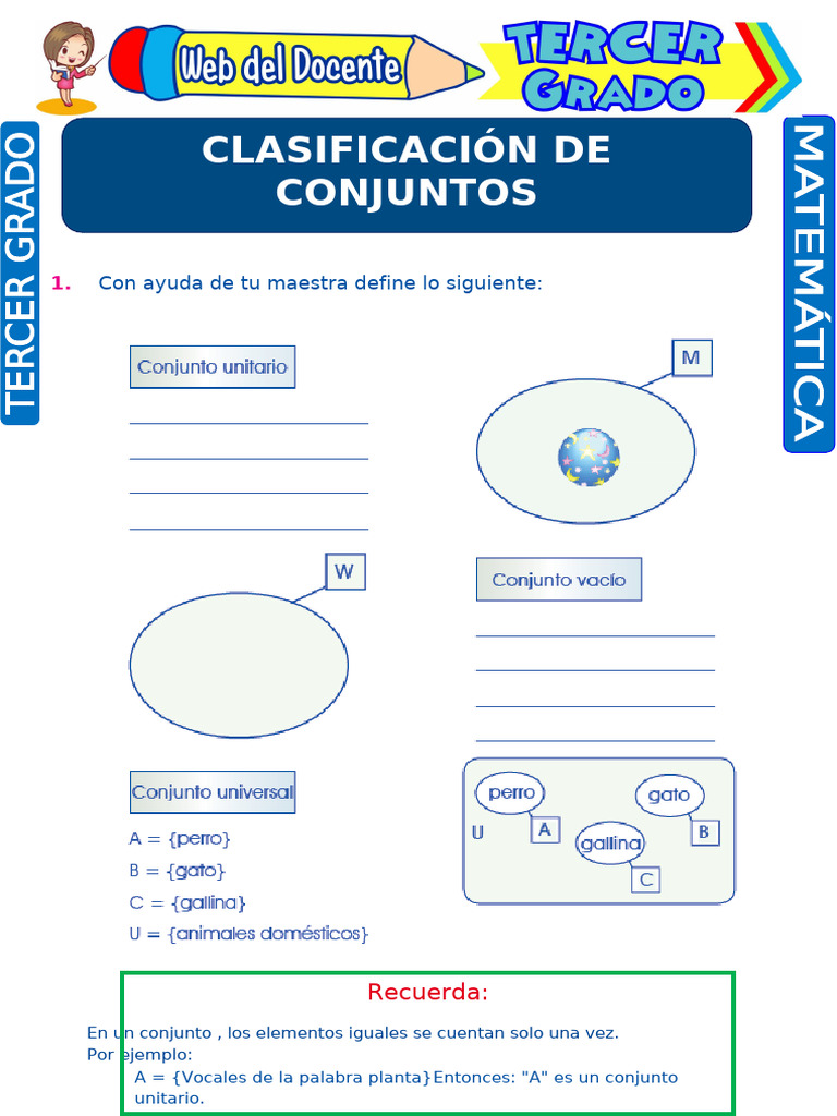 Clasificación de Conjuntos para 3er Grado | PDF