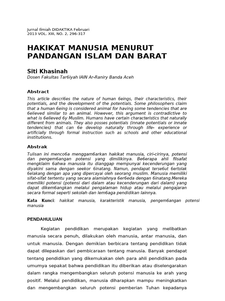 Hakikat Manusia Menurut Pandangan Islam | PDF