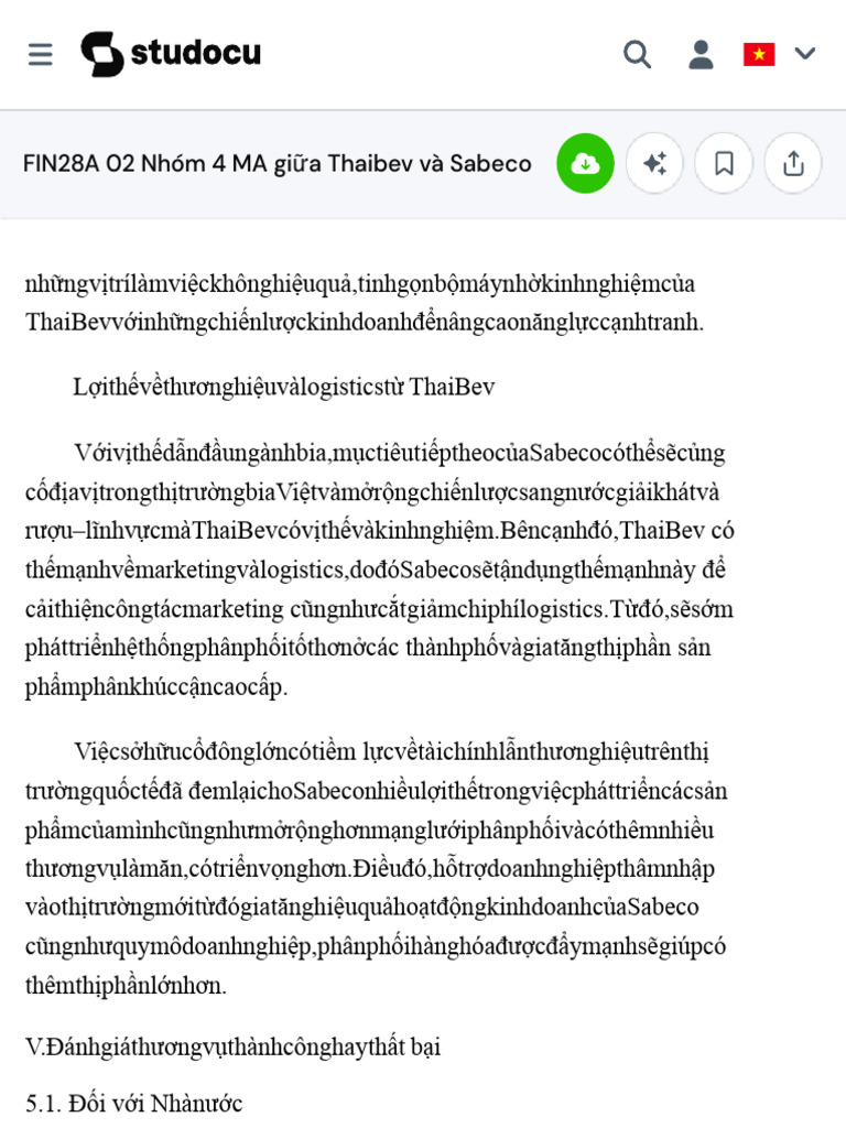 FIN28A 02 Nhóm 4 MA Giữa Thaibev Và Sabeco - HỌC VIỆN NGÂN HÀNG KHOA ...