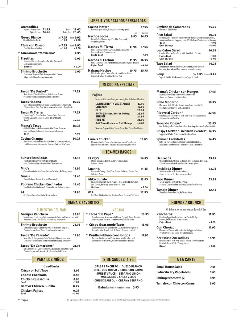 Mi Cocina 2024 Menu | PDF | Burrito | Taco