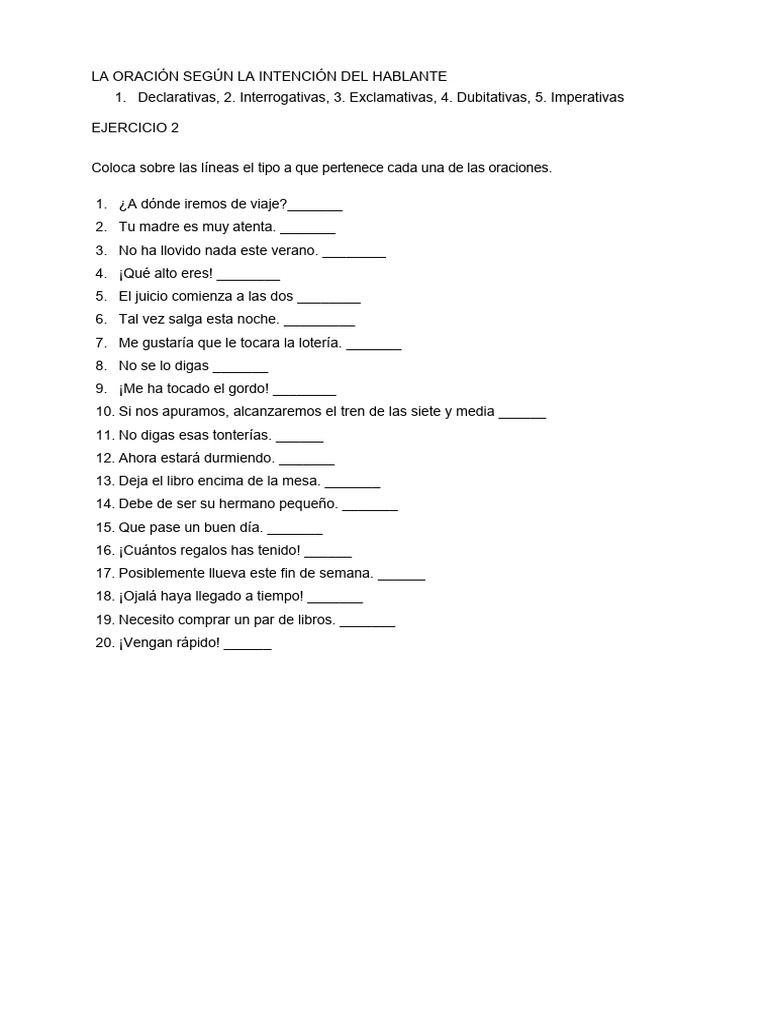 C Oraciones Según La Actitud Del Hablante 2 | PDF