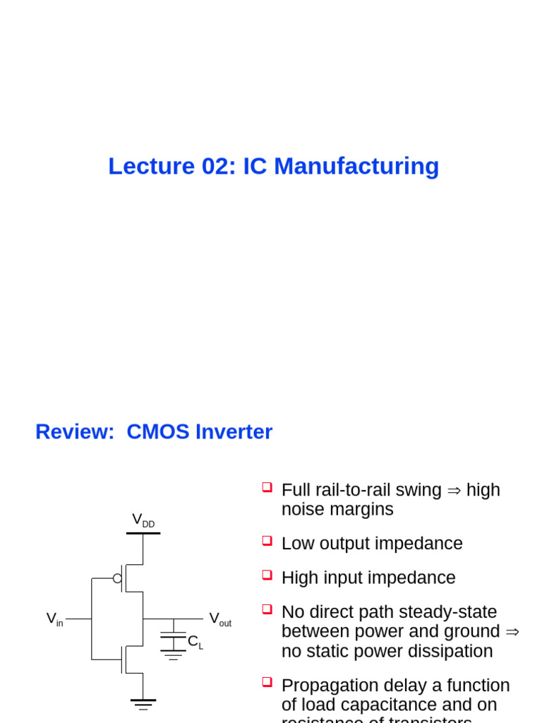 Lect 2 CMOS Fabrication (2) | PDF | Photolithography | Physical Sciences