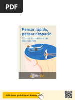 Pensar Rápido, Pensar Despacio: Kahneman | PDF | Pensamiento | Intuición