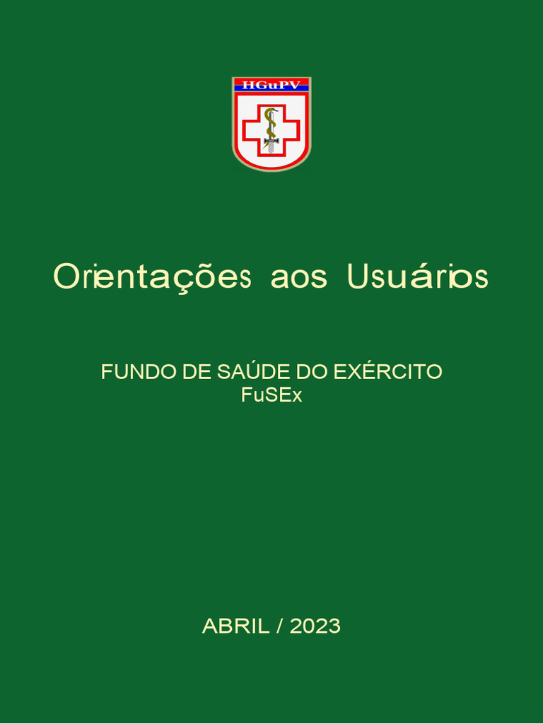 Cartilha Fusex Hgupv Jun2023 | PDF | Ciência militar | Hospital