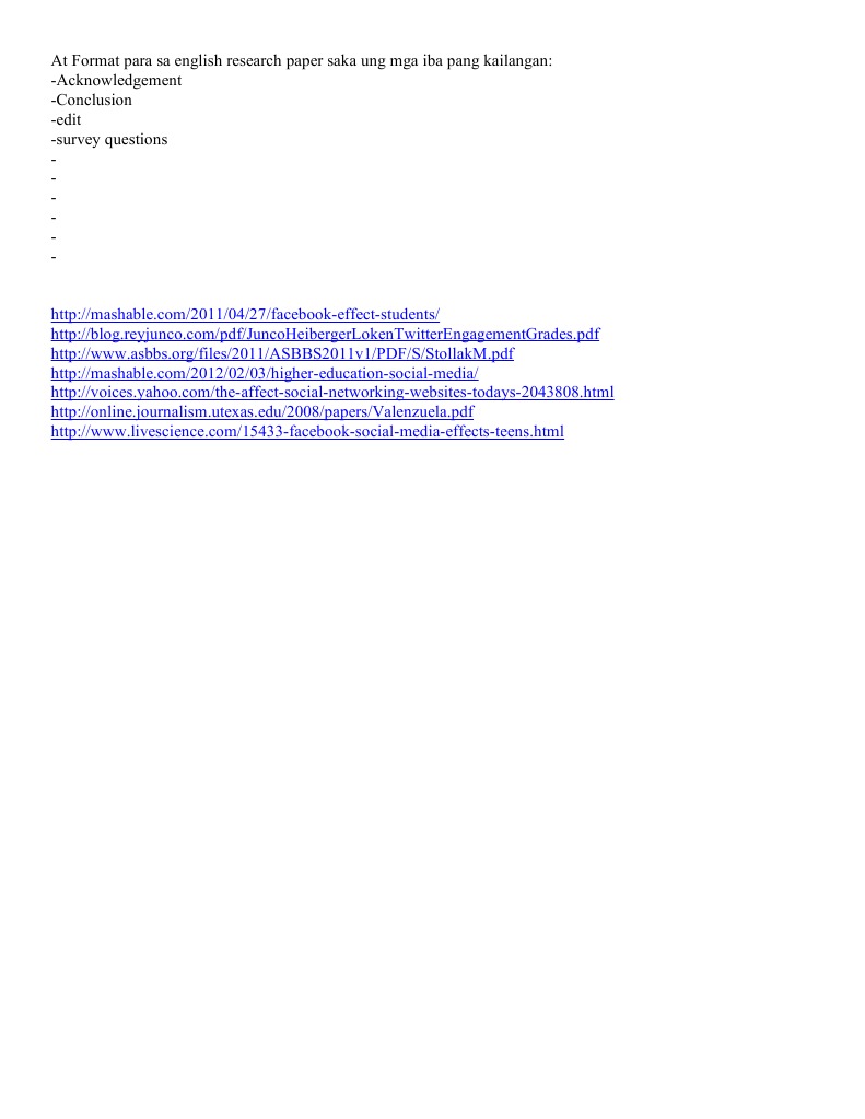 English Research Paper Format Guide | PDF