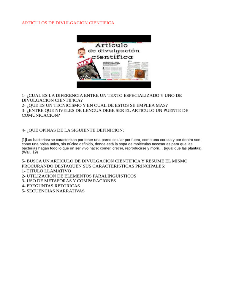 Artículos de Divulgación Científica | PDF