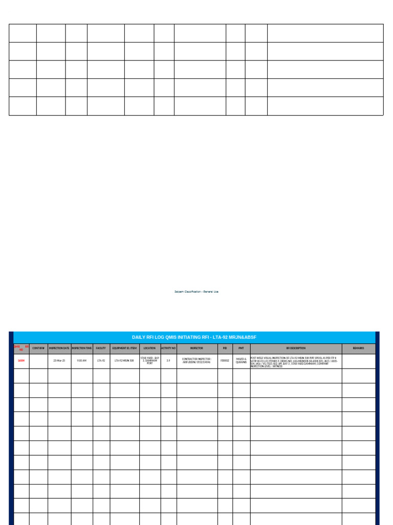 Rfi Log For 23-March-2025 | PDF | Quality | Mechanical Engineering
