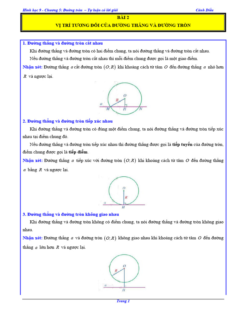 Cac Dang Bai Tap Duong Tron Toan 9 Canh Dieu Trang 3 | PDF