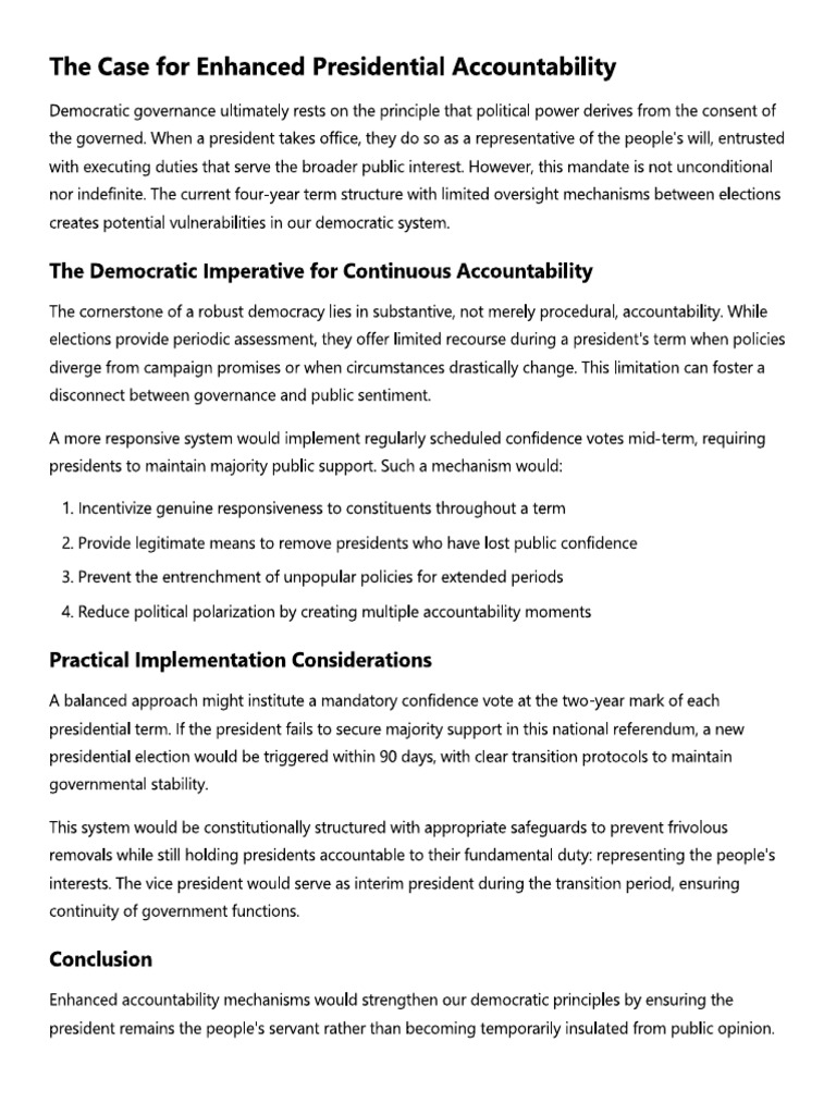 Presidential Accountability Act | PDF