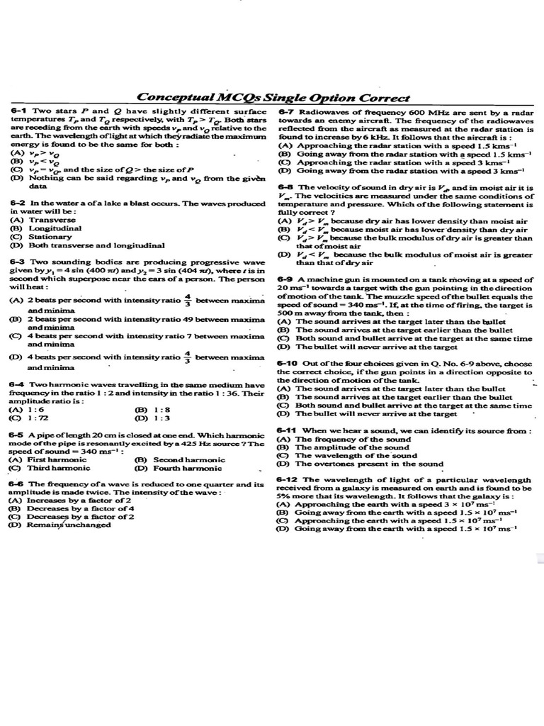 Waves Practice questions LEVEL 2 | PDF | Waves | Wavelength
