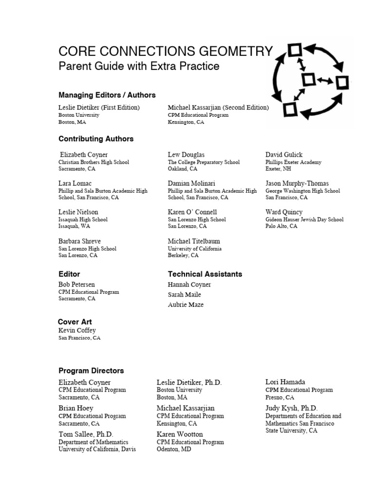 Core Connections Geometry Practice | PDF | Shape | Triangle