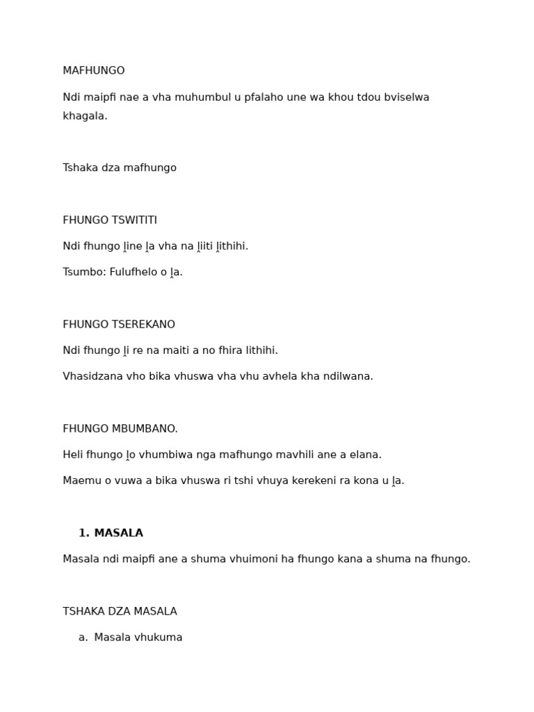 Tshivenda Notes | PDF