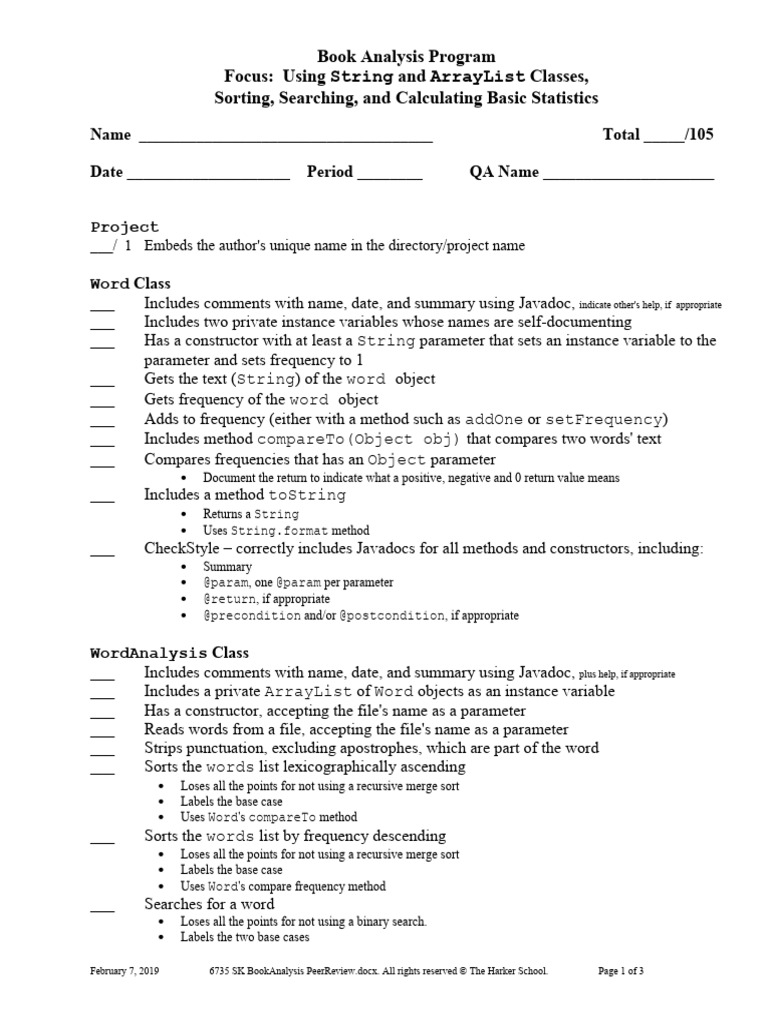 Book Analysis Program Overview | PDF | Parameter (Computer Programming) | Constructor (Object ...
