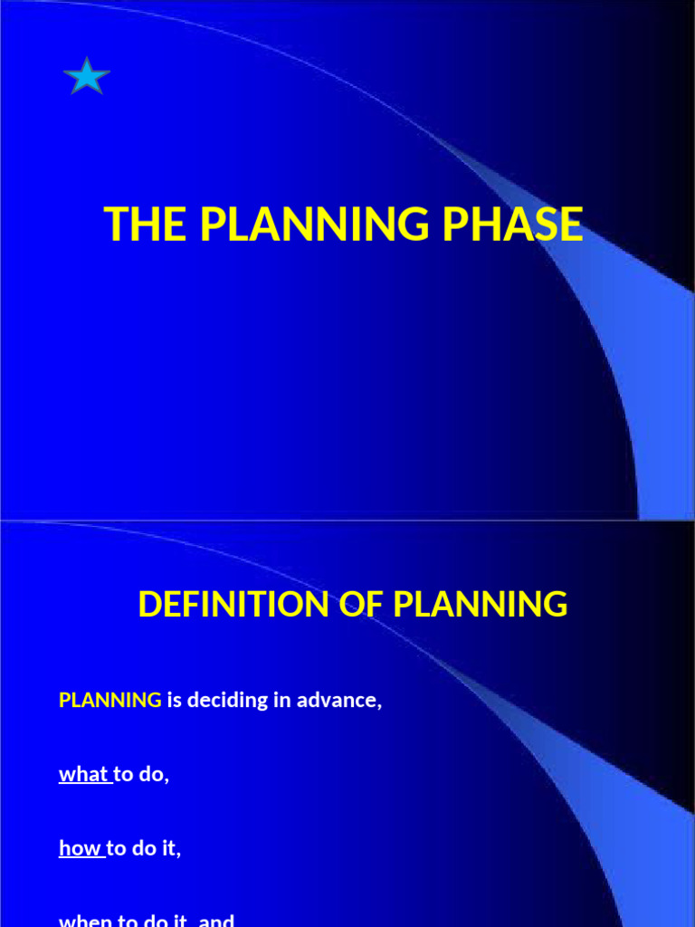 5a - The Planning Phase | PDF