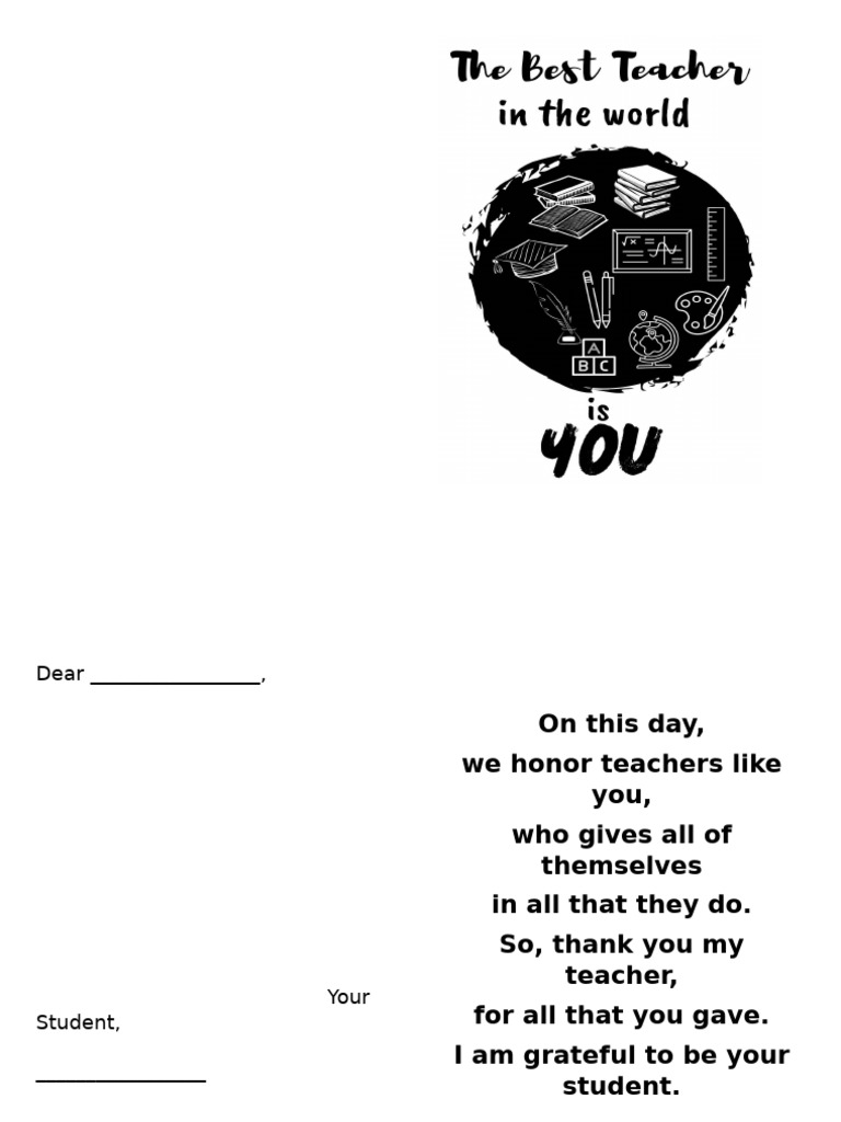 Tribute to the World's Best Teacher | PDF