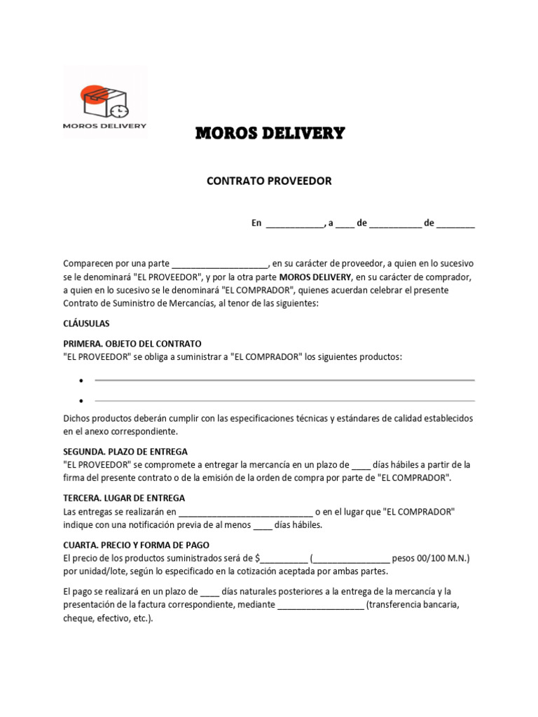 Contrato Proveedor | PDF