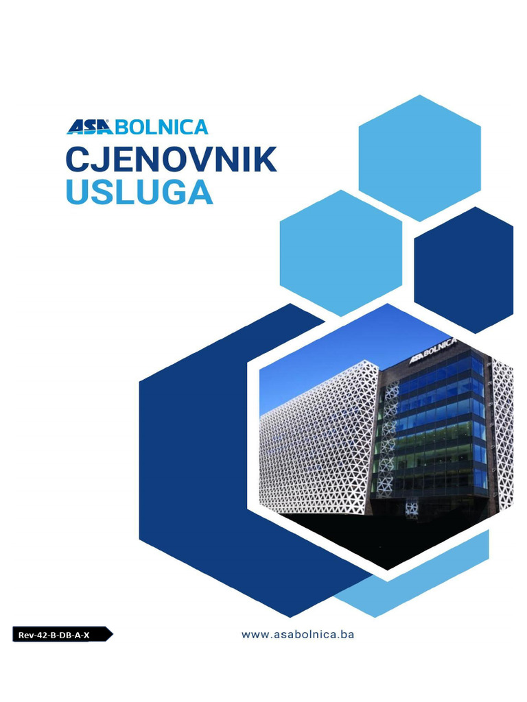 Cjenovnik Usluga ASA Bolnice 2.2025 Rev 42 B DB A X 8 | PDF