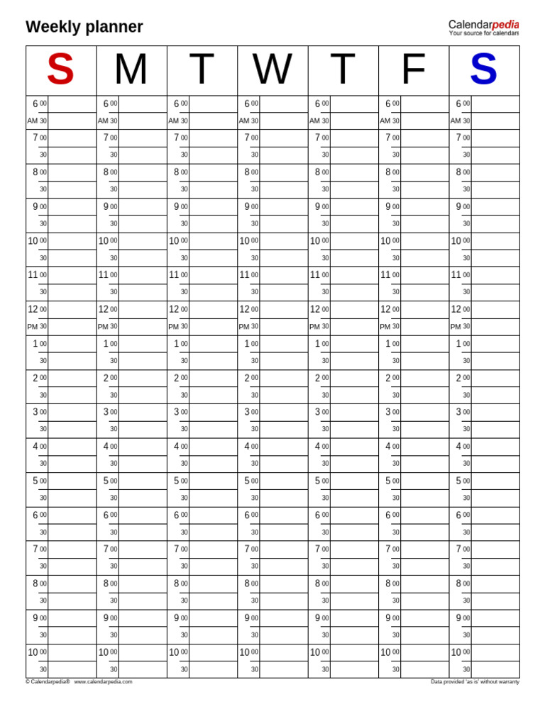 weekly-planner-portrait-time-planning | PDF