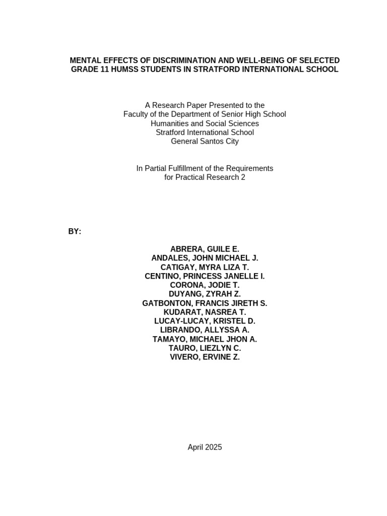 Research Project Updated | PDF | Mental Health | Adolescence
