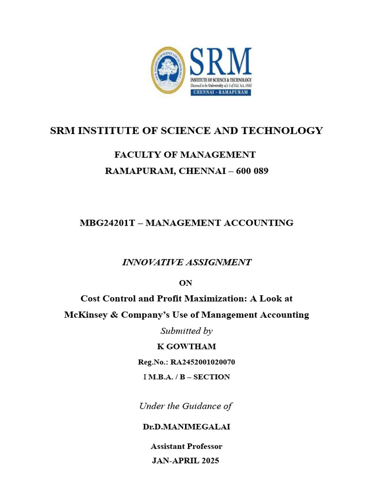 management accounting assignment 070 | PDF | Capital Budgeting | Management Accounting