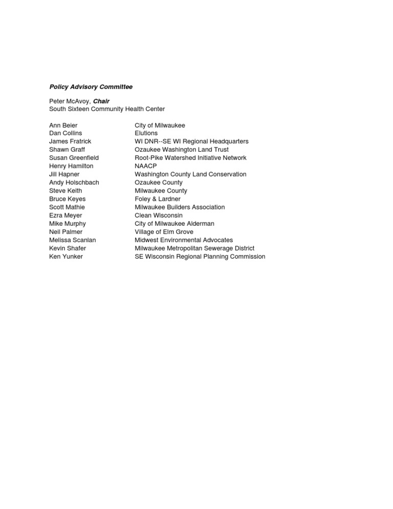 Policy Advisory Committee Members 042809 | PDF