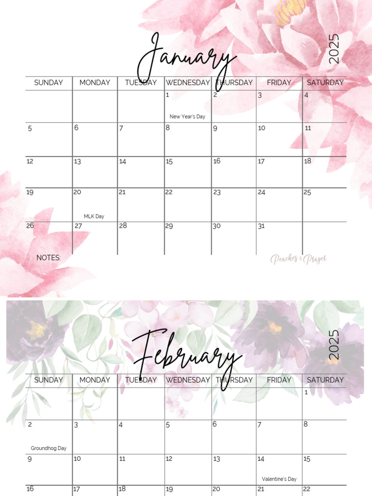 Watercolor Calendars New Looks 2025 1 | PDF | Easter | Observances
