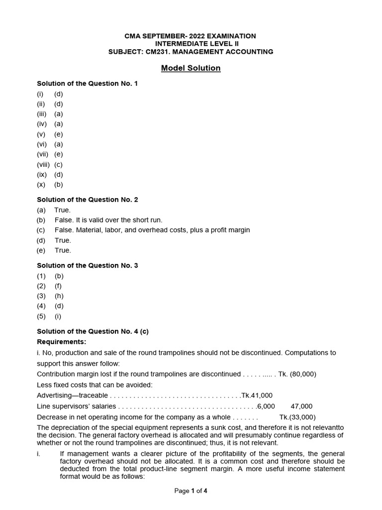 MAC Solution Septem 2022 | PDF | Return On Investment | Expense