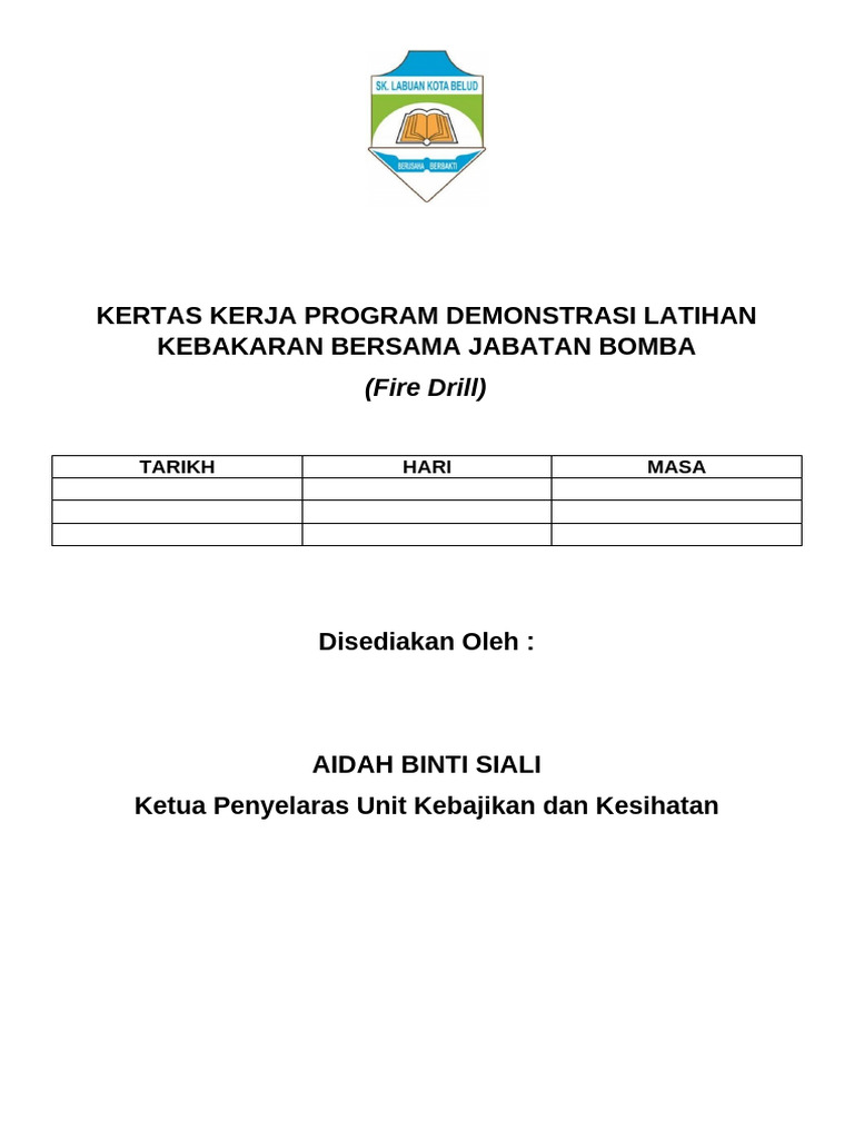 Kertas Kerja Fire Drill | PDF