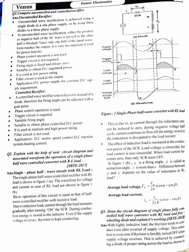 Power Electronics 6th Semester EE Questions Bank | PDF