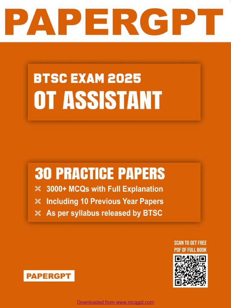 BTSC OT Assistant 30 Sets Book 2025 | PDF | Common Carotid Artery ...