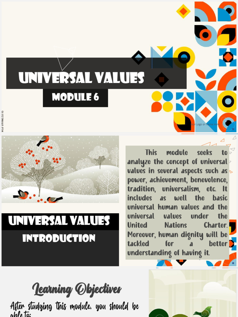 Lesson 6 - Universal Values | PDF | Justice | Crime & Violence