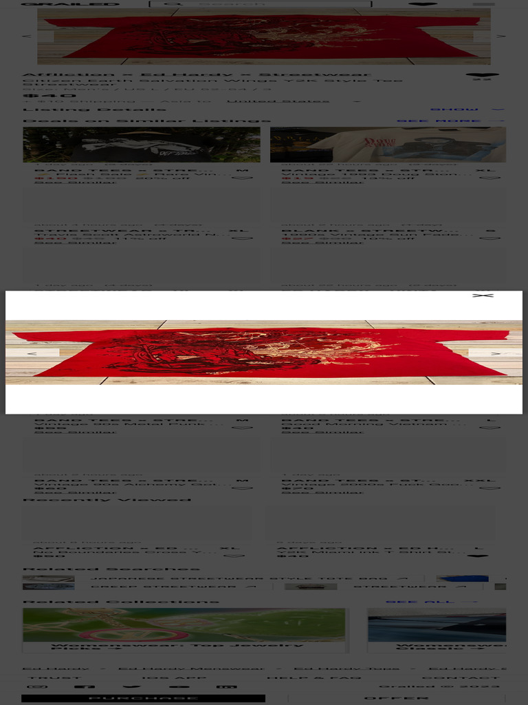 Ed Hardy Citizen Earth Salvation Wings Y2K Style Tee Streetwear Grailed | PDF | Clothing | Fashion