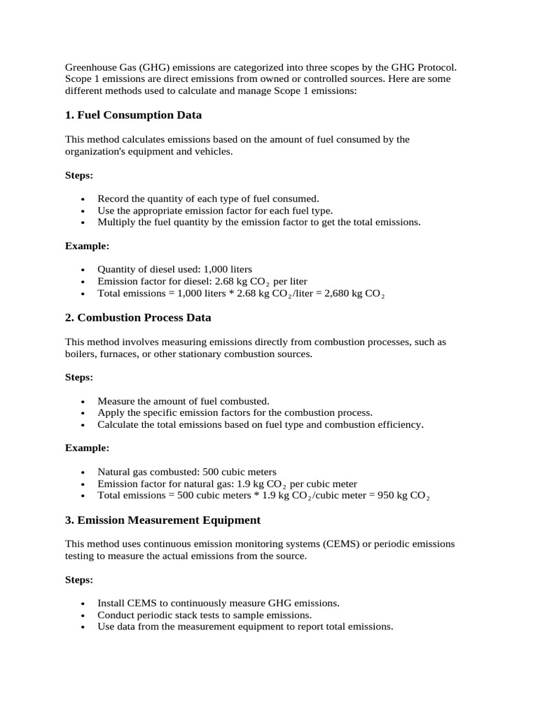 Methods of Scope 1 Emission | PDF | Greenhouse Gas | Air Pollution