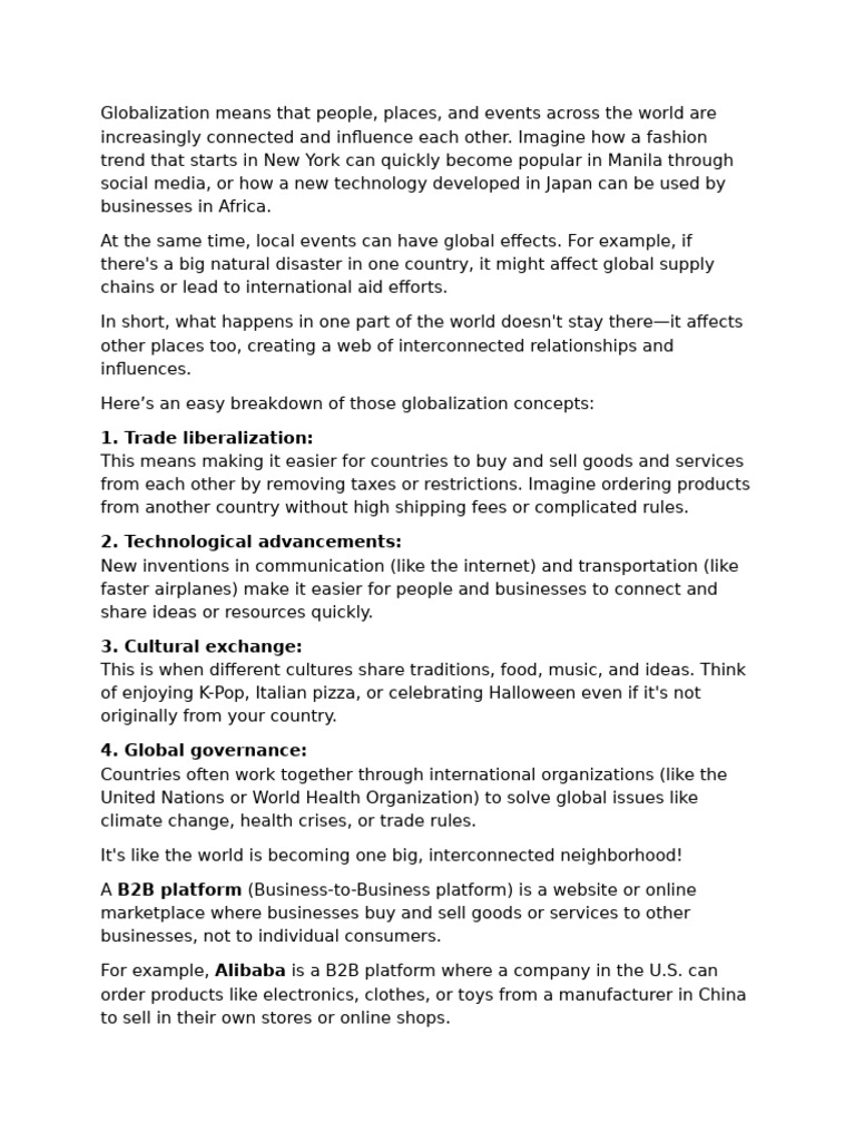Globalization Means That People | PDF