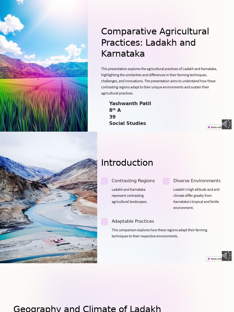 Comparative Agricultural Practices Ladakh and Karnataka | PDF ...