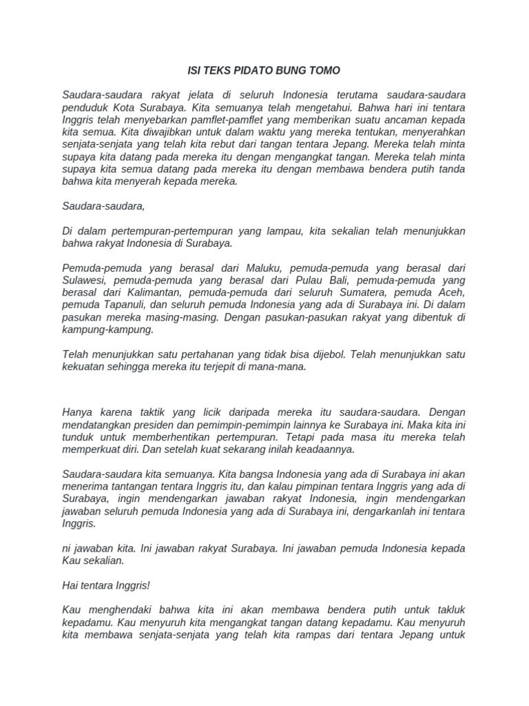 Teks Pidato Bung Tomo | PDF