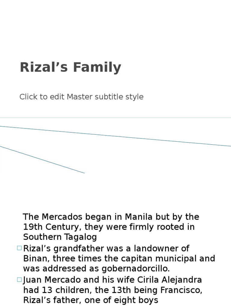 Rizal's Family | PDF | Manila