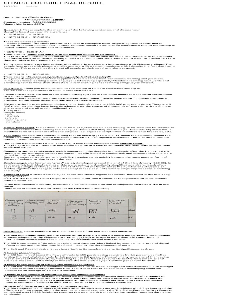 Chinese Proverbs and Character Evolution | PDF | Chinese Characters ...
