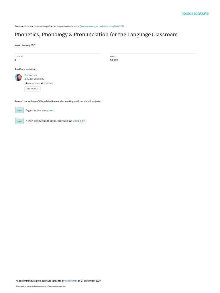 Phonetics, Phonology & Pronunciation For The Language Classroom | PDF ...