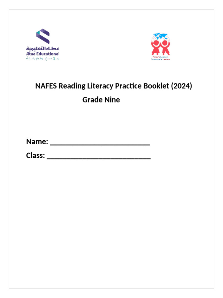 NAFES Reading Literacy Practice Booklet | PDF