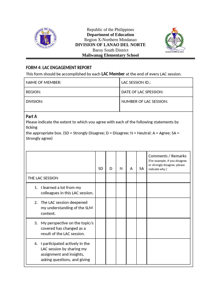 Form 4 LAC Engagement Report | PDF