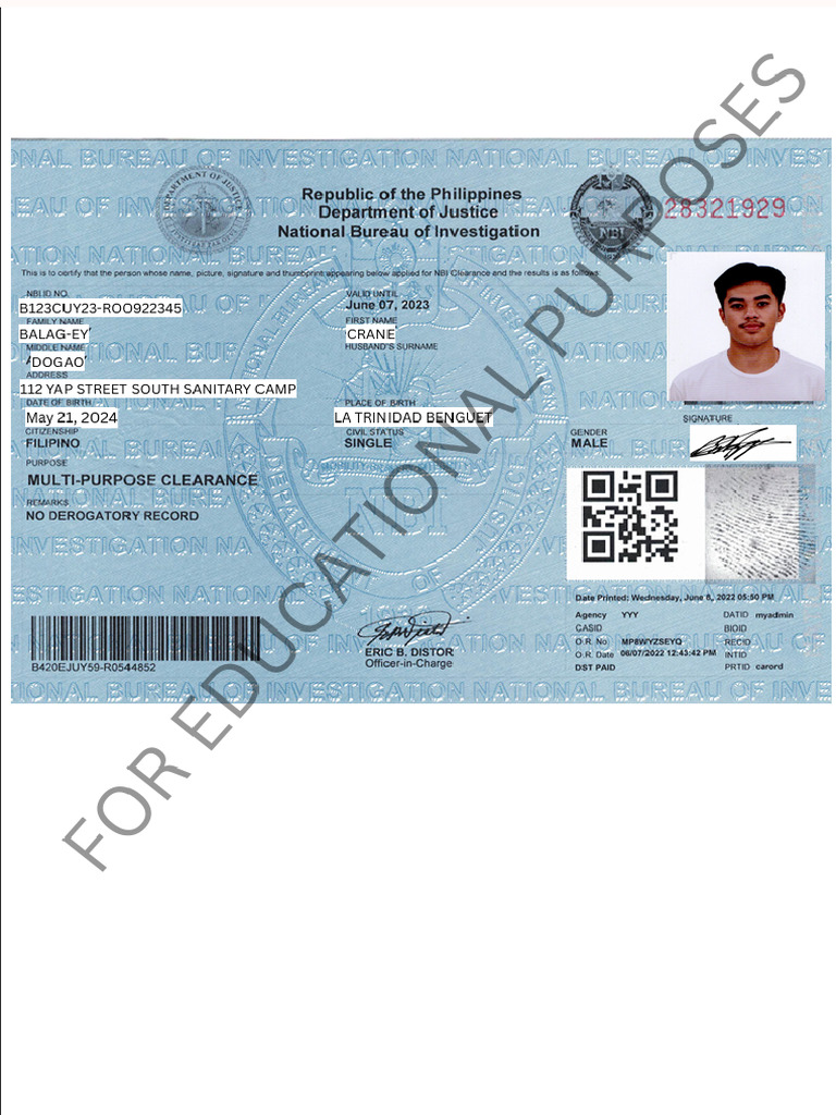 NBI - Template | PDF