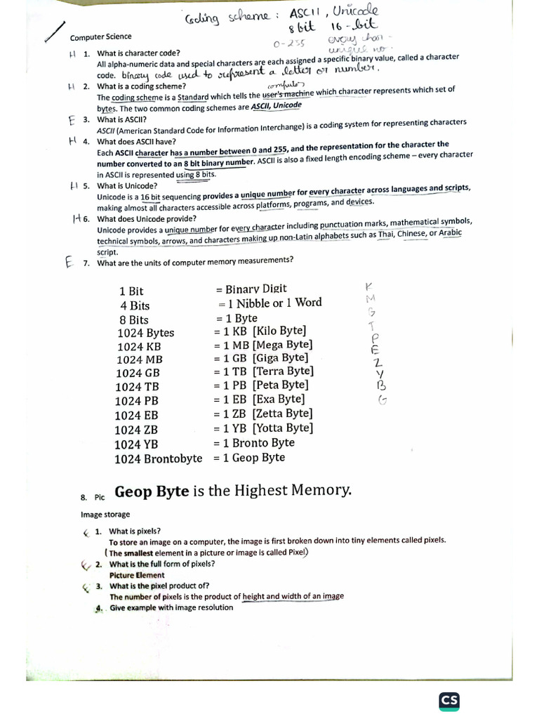 Computer science data representation notes | PDF